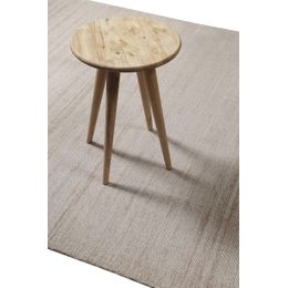 Teppich WECON HOME BASICS "Emma", creme beige, B:160cm H:8mm L:230cm, Polyester, Teppiche, Teppich, Kurzflorteppich, handgewebt, einfarbig, modern, Wohnzimmer