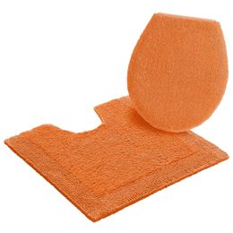 Badematte OTTO HOME, H:14mm, orange, Baumwolle, Badematten, "Kapra, Badvorleger, Badezimmer Teppich", mit Bord&uuml;re, Badteppich, Badematte, Baumwolle