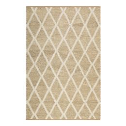 Teppich GREEN LOOOP, B:130cm H:18mm L:190cmnatur beige, Jute, Wohnzimmer, Teppiche, "Novella", Hochflorteppich, handgewebt, natur, modern, geometrisch