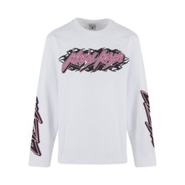 Karl Kani Herren Longsleeve "Karl Kani Woven Signature Kani Heat LS"pink, schwarz, Gr. XS, bedruckt, 100% Baumwolle, Shirts