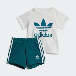 Jungen T-Shirt & Shorts "SHORT TEE SET", gr&uuml;n, Gr. 62, adidas originals, Obermaterial: 100% Baumwolle, KOB Set-Artikel