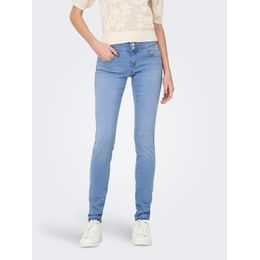 Only Damen Skinny-fit-Jeans "ONLROYAL REG VIS BUT SK DNM PIM", blau, Gr. M, unifarben, Denim/Jeans, Obermaterial: 69% Baumwolle, 29% Polyester, 2%
