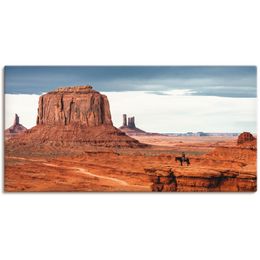Leinwandbild Artland, B:100cm H:50cm, braun, Leinwand, Wohnzimmer, Bilder, "Colorado - Utah Monument Valley", auf Holzrahmen gespannt