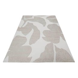 Teppich Esprit, B:200cm H:12mm L:200cm, grau, Polypropylen, Wohnzimmer, Teppiche, "Sara", Kurzflorteppich, gewebt, floral, modern, Wohnzimmer, trendig