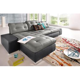 Sit & More Ecksofa SIT & MORE, B:284cm H:84cm T:109cm, schwarz, Kunstleder SOFTLUX/Struktur (100% Polyester);Kunstleder SOFTLUX/Feinstruktur (100%