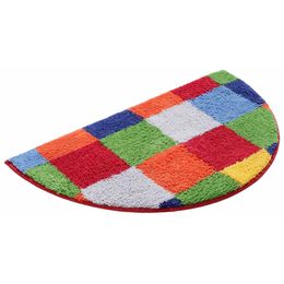 Badematte OTTO HOME, H:12mm, bunt, Baumwolle (Bio-Baumwolle), Badematten, "Kira, Badvorleger, Badezimmer Teppich, K&auml;stchen", bunt, Badteppich,
