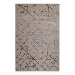 Teppich Esprit, B:120cm H:12mm L:170cmhellgrau, Polyester, Wohnzimmer, Teppiche, "Solveig", Kurzflorteppich, gewebt, geometrisch, modern, trendig,