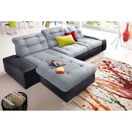 Sit & More Ecksofa SIT & MORE, B:284cm H:84cm T:109cm, grau, Kunstleder SOFTLUX/Struktur (100% Polyester);Kunstleder SOFTLUX/Feinstruktur (100%