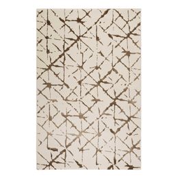 Teppich Esprit, B:133cm H:12mm L:200cmcreme beige, Polyester, Wohnzimmer, Teppiche, "Solveig", Kurzflorteppich, gewebt, geometrisch, modern, trendig,