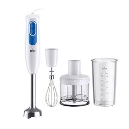 Braun Stabmixer "MultiQuick 2 MQ 20.236 M - 600 W, 2 Geschwindigkeiten, Edelstahl", B:3,4cm H:37,5cm T:3,4cm, blau, Mixer, Leicht, 500 ml