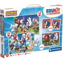 Clementoni Kinder Puzzle "Edukit, 4n1, Sonic", bunt, Pappe, Puzzles, Made in Europe
