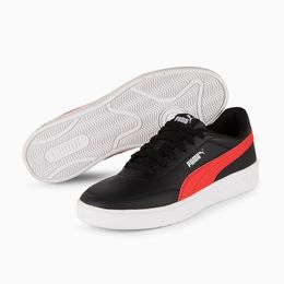 Puma Damen Sneaker "COURT CLASSIC CLEAN", Gr. 44,5Puma schwarz, for all time rot, Puma wei&szlig;, Synthetik, Schuhe, mit SoftFoam+ Innensohle,