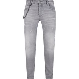 2Y Premium Herren Bequeme Jeans "2Y Premium Herren 2Y Skinny Fit Jeans"grau, Gr. 33, unifarben, 97% Baumwolle, 3% Elasthan, Jeans