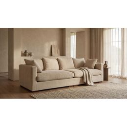 Big-Sofa Home Affaire, B:266cm H:80cm T:113cm, beige, 100% Polyester, Sofas, "Coray", extra weich und kuschelig, F&uuml;llung mit Federn und Daunen