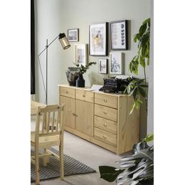 M&ouml;bilia Kommode M&Ouml;BILIA, B:118cm H:75cm T:35cm, beige, Massivholz, Wohnzimmer, Sideboards, gefertigt aus massivem Kiefernholz
