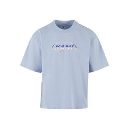 Karl Kani Damen T-Shirt "Karl Kani Woven Signature Chrome LOGo Crop Tee"lightblau, Gr. XXL, bedruckt, 100% Baumwolle, Shirts