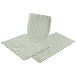 Badematte OTTO HOME, H:15mmsalbei, Polyester, Badematten, "Ognon, Scandi, Boho, modernes Muster", Badteppich, Uni Farben, Hoch-Tief-Effekt