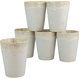 Creatable Becher "Kaffeebecher Gespresso", 6 Stk., wei&szlig;, Trinkgef&auml;&szlig;e, 36 cl, Tassen Set, 6-teilig, Made in Europe