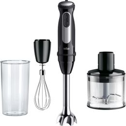 Braun Stabmixer "MultiQuick 5 Pro MQ 55236 M - 1000W, 25 Geschwindigkeiten, Schneebesen", B:6,8cm H:20,8cm T:6,2cm, schwarz, Mixer, Spritzschutz,