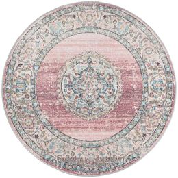 Teppich the carpet, H:4mm &Oslash;:120cm, pink, Polypropylen, Flur, Teppiche, "Palma Orient", Outdoor moderner robuster In und Outdoor Teppich