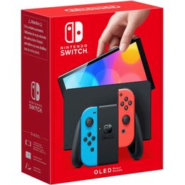 NINTENDO SWITCH Spielekonsole "OLED NEON Konsole r/b", B:24,2cm H:1,39cm T:10,2cm, rot, Spielekonsolen