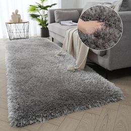 Hochflor-L&auml;ufer OTTO HOME, B:80cm H:78mm L:250cm, grau, Kunstfaser, Teppiche, "Micro exclusiv Teppich, sehr hoher Flor, weich durch Mikrofaser",