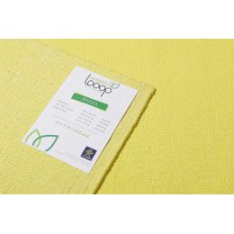 Teppich GREEN LOOOP, B:200cm H:5mm L:290cmgelb, Baumwolle, Wohnzimmer, Teppiche, "Nizza", Baumwollteppich, handgewebt, nat&uuml;rlich, einfarbig, weich,