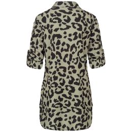 CLOUD 5IVE Damen Klassische Bluse "CLOUD 5IVE Leo All Over Turn-Up Bluse", gr&uuml;n, Gr. M, 100% Polyester, Blusen