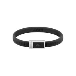 Lacoste Herren Armband "Schmuck Edelstahl Silikonarmband Lacoste", 19cm, Edelstahl Silikon, grau, Edelstahl, Silikon, Armb&auml;nder