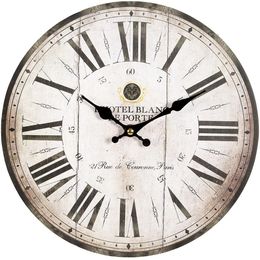 Wanduhr AMBIENTE HAUS, B:28cm H:28cm T:5cm, braun, Wohnzimmer, Wanduhren, "Antik Wanduhr 28cm"