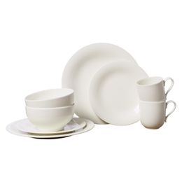 Villeroy & Boch VILLEROY & BOCH Geschirr-Set "Einsteiger-Set New Cottage Basic 8er Set wei&szlig;", wei&szlig;, Geschirr-Sets