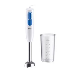 Braun Stabmixer "MultiQuick 2 MQ 20.001 M - 600 W, 2 Geschwindigkeiten, Edelstahl", B:3,4cm H:37,5cm T:3,4cm, blau, Mixer, Leicht, P&uuml;rierstab, Mixer,