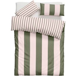 Wendebettw&auml;sche OTTO HOMEpuder, oliv, Linon, Obermaterial: 100% Baumwolle, Bettw&auml;sche, "Sari Trend", ab Gr. 135/200 cm, Bettw&auml;sche in modernen