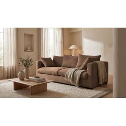 2,5-Sitzer Home Affaire, B:220cm H:80cm T:113cm, braun, 100% Polyester, Sofas, "Coray", extra weich und kuschelig, F&uuml;llung mit Federn und Daunen