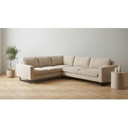 Ecksofa Home Affaire, B:290cm H:85cm T:250cm, beige, 92% Polyester, 8% Nylon, Wohnzimmer, Sofas, "Pinto, XXL, 250/290 cm, langer Schenkel, Ottomane",