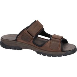 Waldl&auml;ufer WALDL&Auml;UFER Herren Pantolette "Harald", Gr. 10, braun, Nubukleder, Schuhe, Sommerschuh, Schlappen, Klettschuh, in Weite H (= sehr weit)