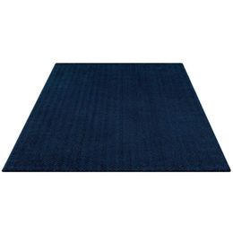 Teppich Carpet City, B:160cm H:12mm L:230cm, blau, Polypropylen, Wohnzimmer, Teppiche, "Frise&eacute;-Teppich FANCY805", L&auml;ufer, Kurzflor, Einfarbig,