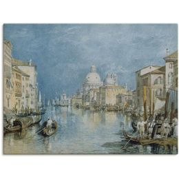 Leinwandbild Artland, B:120cm H:90cm, blau, Leinwand, Wohnzimmer, Bilder, "Venedig, Canale Grande.", auf Holzrahmen gespannt