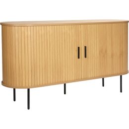 M&ouml;bilia Sideboard M&Ouml;BILIA, B:140cm H:76cm T:40cm, schwarz, Melamin, Metall, Wohnzimmer, Sideboards, 2 Schiebet&uuml;ren