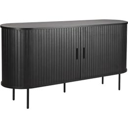 M&ouml;bilia Sideboard M&Ouml;BILIA, B:140cm H:76cm T:40cm, schwarz, Melamin, Metall, Wohnzimmer, Sideboards, 2 Schiebet&uuml;ren