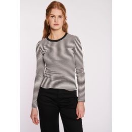 Haily's HAILY&rsquo;S Damen Langarmshirt "LS C TP Co44rry", schwarz, Gr. XS, gestreift, Jersey, Obermaterial: 96% Baumwolle, 4% Elasthan, Shirts