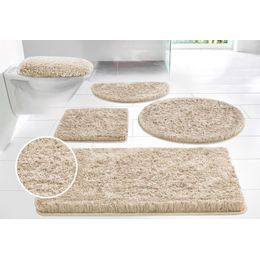 Badematte OTTO HOME, H:55mm, beige, Polyester, Badematten, "Micro exclusiv, Badvorleger, Badezimmer Teppich", Badteppich, Badematten auch als 3