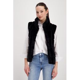 monari Damen Fellimitatweste "Weste Basic fake fur"schwarz, Gr. 38, unifarben, Pl&uuml;sch, Obermaterial: 100% Polyester. Futter: 100% Polyester, Westen,