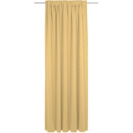 Vorhang Adam, B:142cm H:175cm, gelb, Jacquard, Baumwolle, Wohnzimmer, Gardinen, "Uni Collection light", aus 100% Bio-Baumwolle