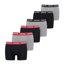 Levi's LEVI'S Herren Boxershorts "LEVIS MEN REPEAT LOGO BOXER BRIEF 6P ECOM", Gr. M, schwarz, Obermaterial: 95% Baumwolle, 5% Elasthan, Unterhosen