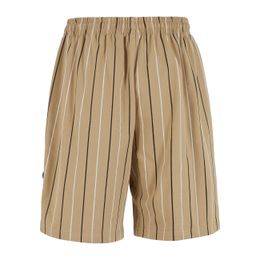 Urban Classics Herren Sweatshorts "Urban Classics Printed Pinstripe Shorts"unionbeige, wei&szlig;, schwarz, Gr. XL, gestreift, 100% Baumwolle, Hosen