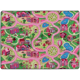 Kinderteppich, B:140cm H:5mm L:200cm, bunt, PRIMAFLOR-IDEEN IN TEXTIL, Polyamid, Teppiche, "Spielteppich SWEET CITY, Made in Belgium",