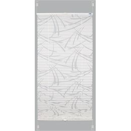 Plissee K-home, B:100cm H:210cm, wei&szlig;, Obermaterial: 100% Polyester, Plissees, "Ausbrenner Streifen, Klemmfix, ohne Bohren, Lichtschutz",