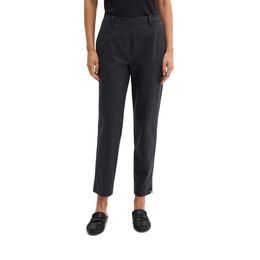 Marc O'Polo MARC O'POLO Damen Chinohose "aus garngef&auml;rbtem Organic-Cotton-Viskose-Mix", schwarz, Gr. 44, gestreift, Twill, Obermaterial: 47% Baumwolle, 46%