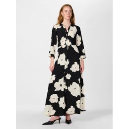 Y.A.S Damen Hemdblusenkleid "YASSAVANNA LONG SHIRT DRESS", schwarz, Gr. M, bedruckt, Web, Obermaterial: 100% Viskose, Kleider, Viskose, loose fit